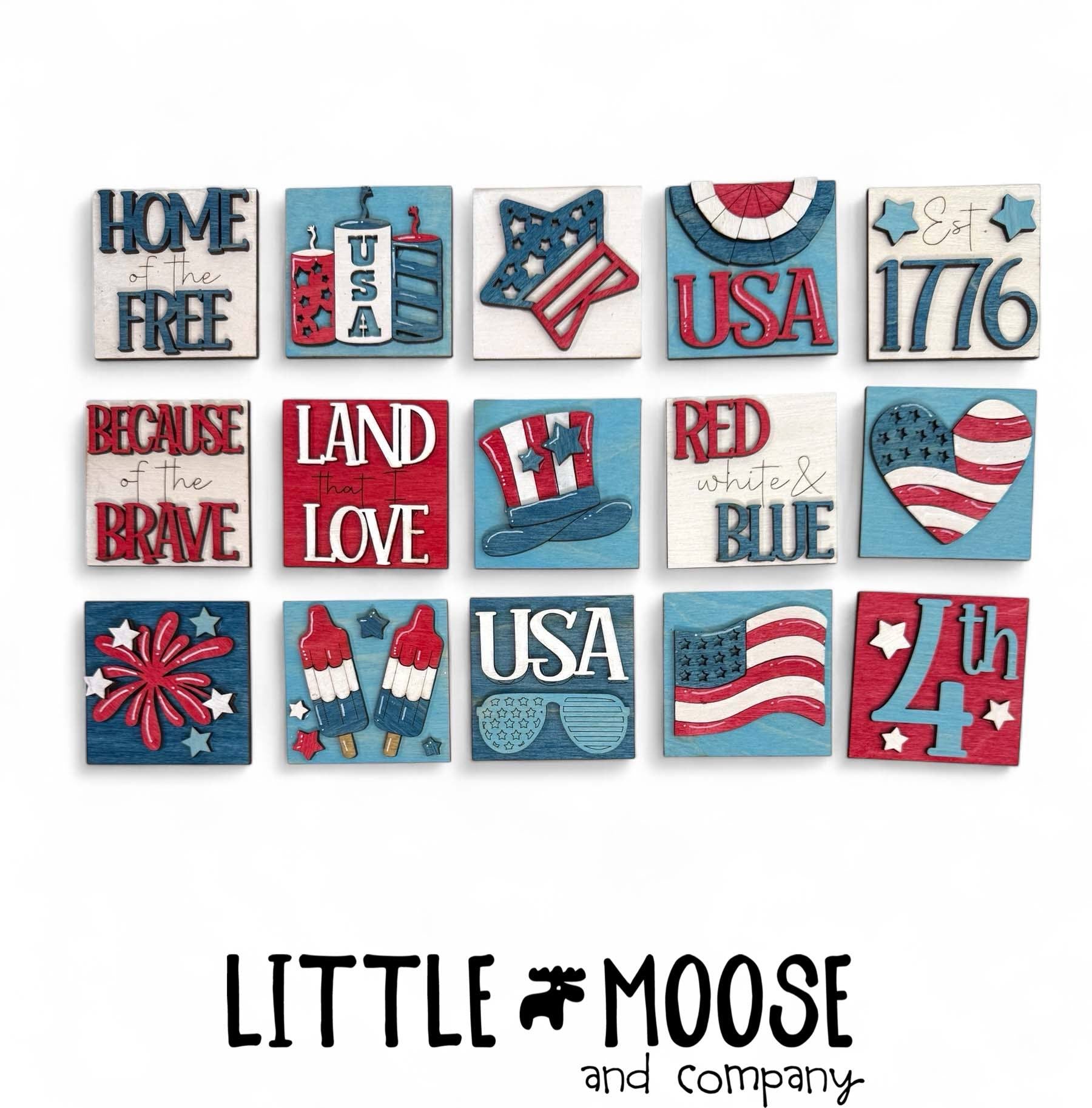Mini Square Insert - Fourth of July – Little Moose and Company
